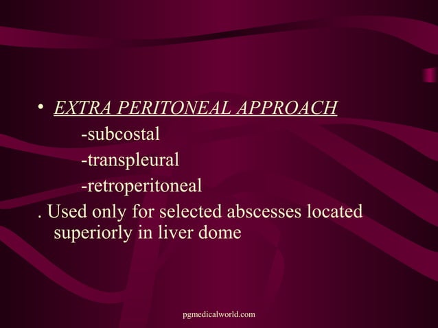 Management of liver abscess | PPT
