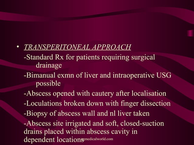 Management of liver abscess | PPT
