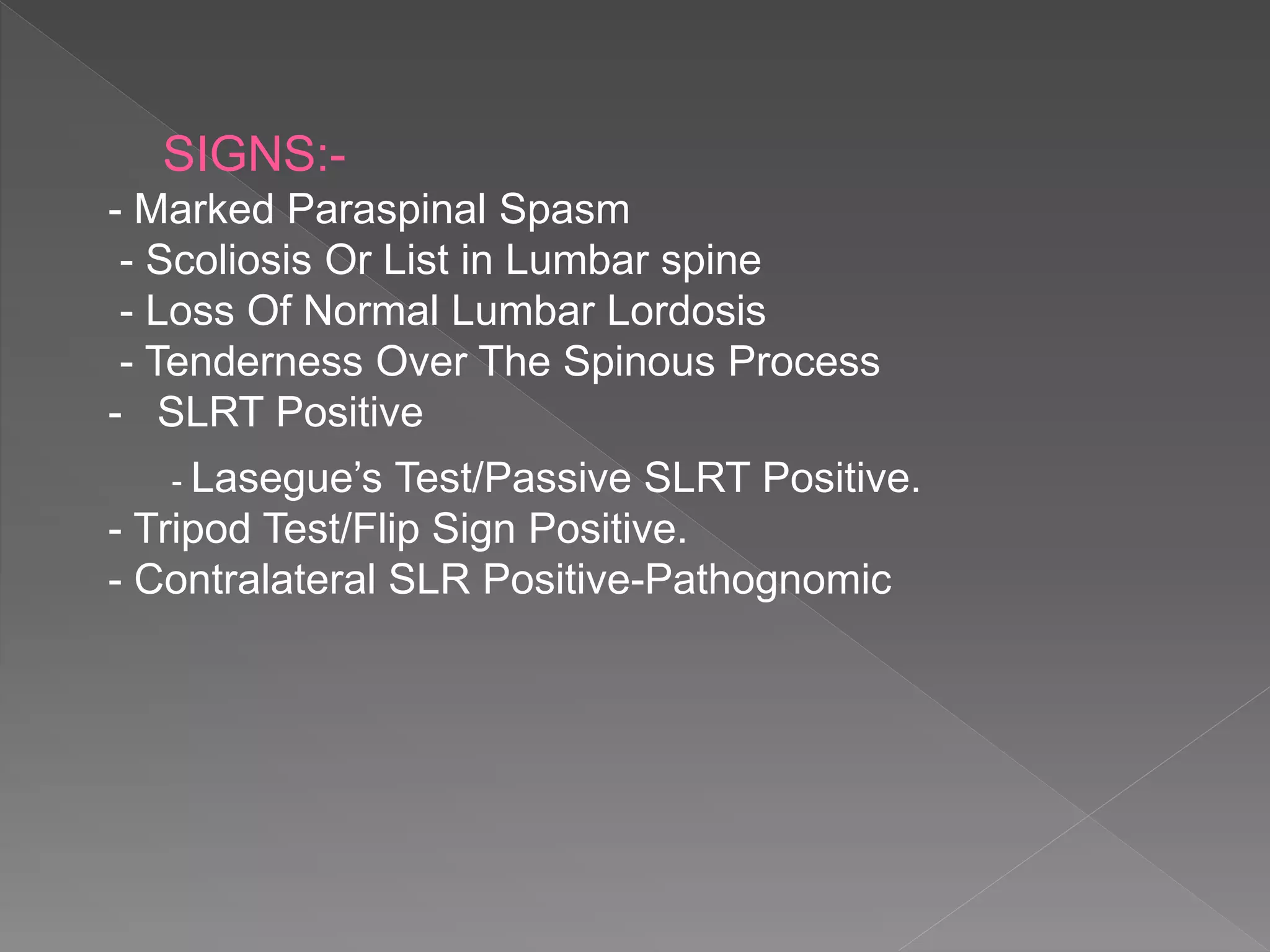 Management of lumbar disc (1) | PPTX
