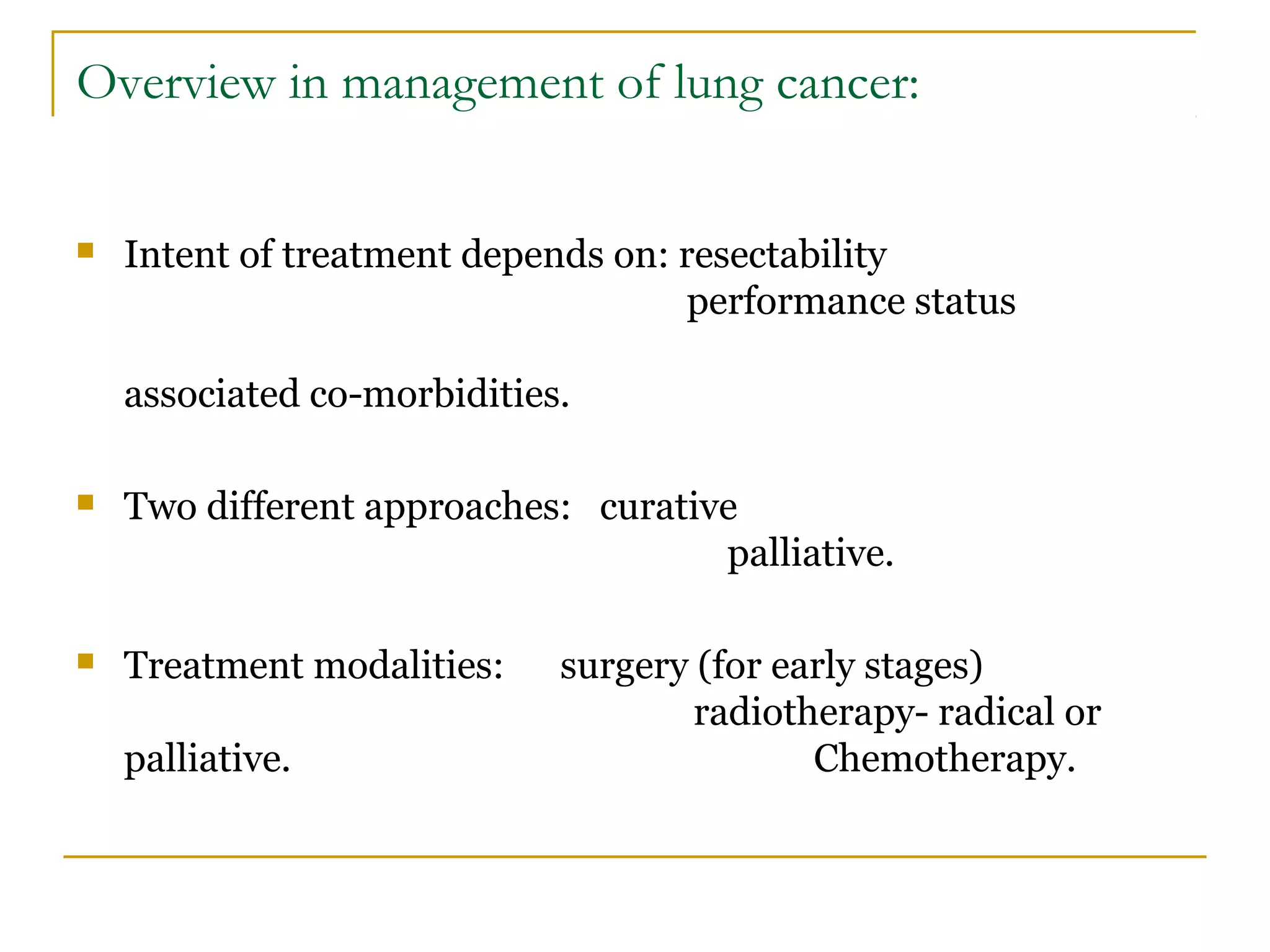 Management of lung cancer | PPT