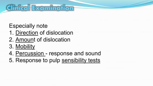 Management of luxation injuries | PPTX | Dental Health | Diseases and ...