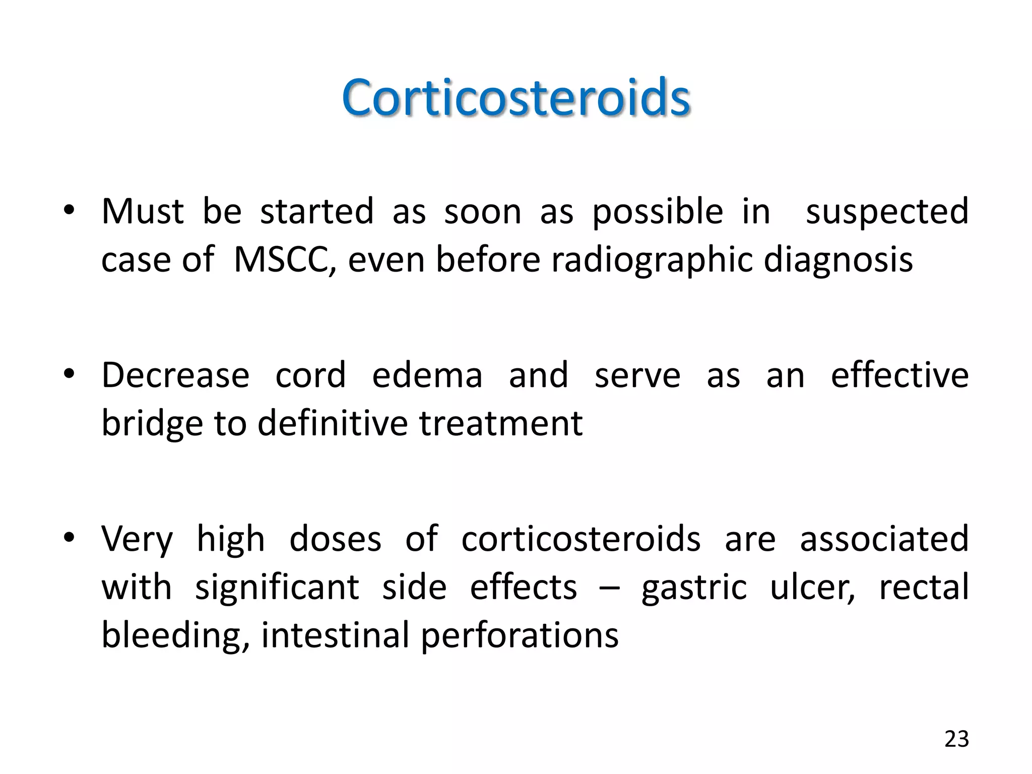 Management of malignant spinal cord compression | PPTX