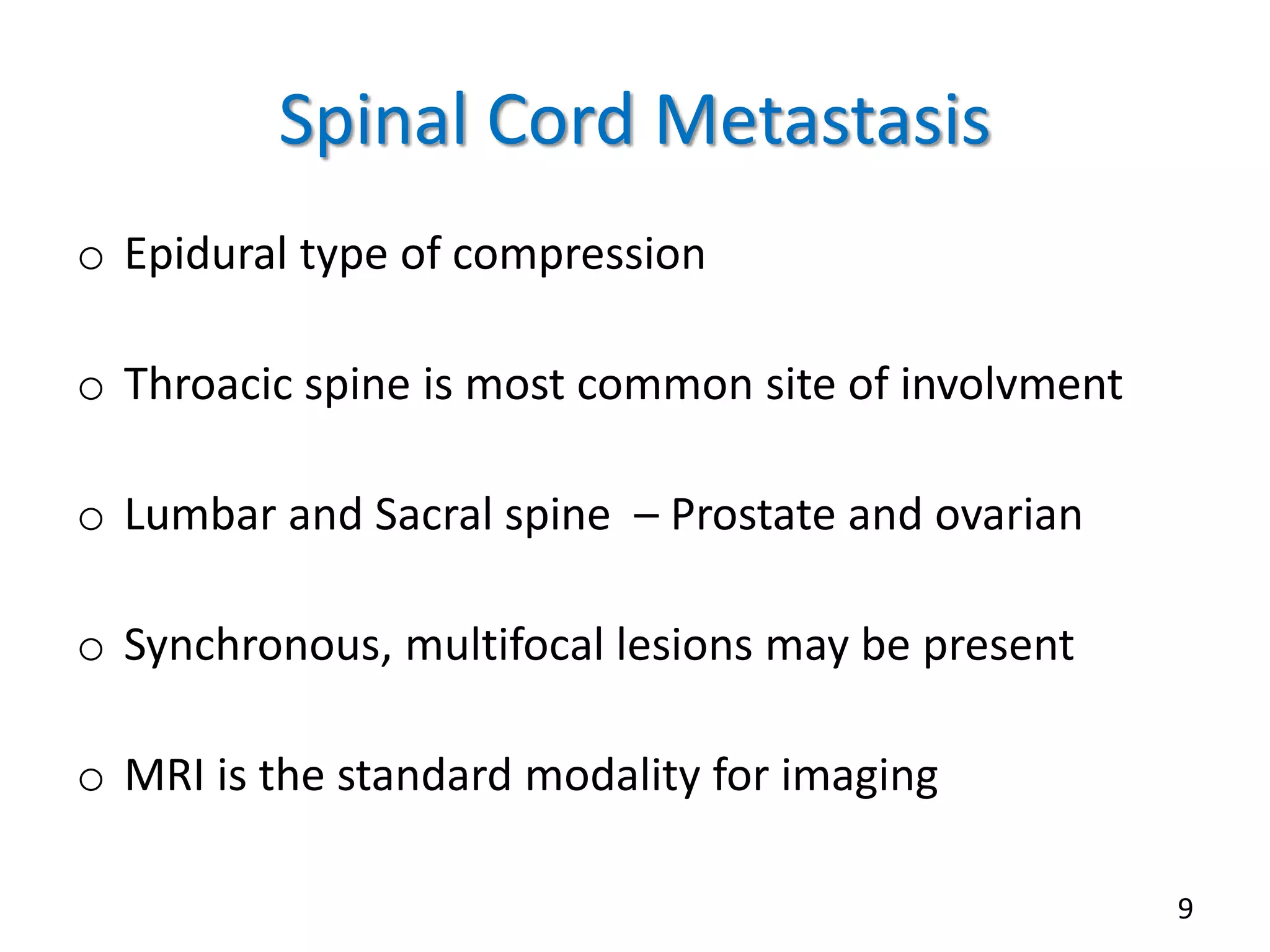 Management of malignant spinal cord compression | PPTX