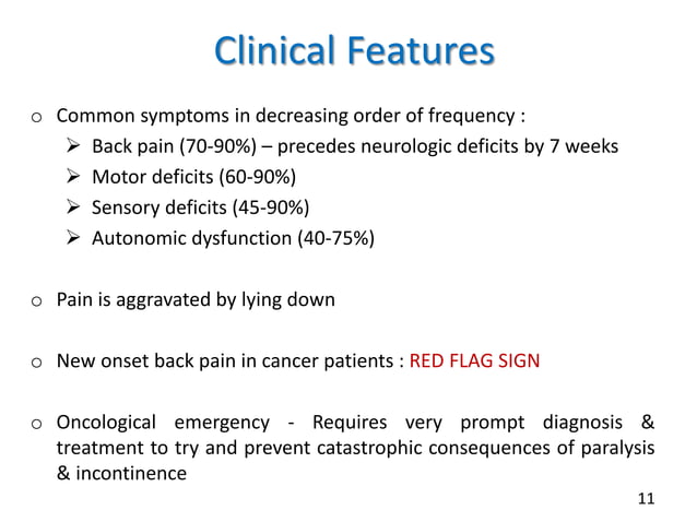 Management of malignant spinal cord compression | PPTX | Cancer | Diseases and Conditions
