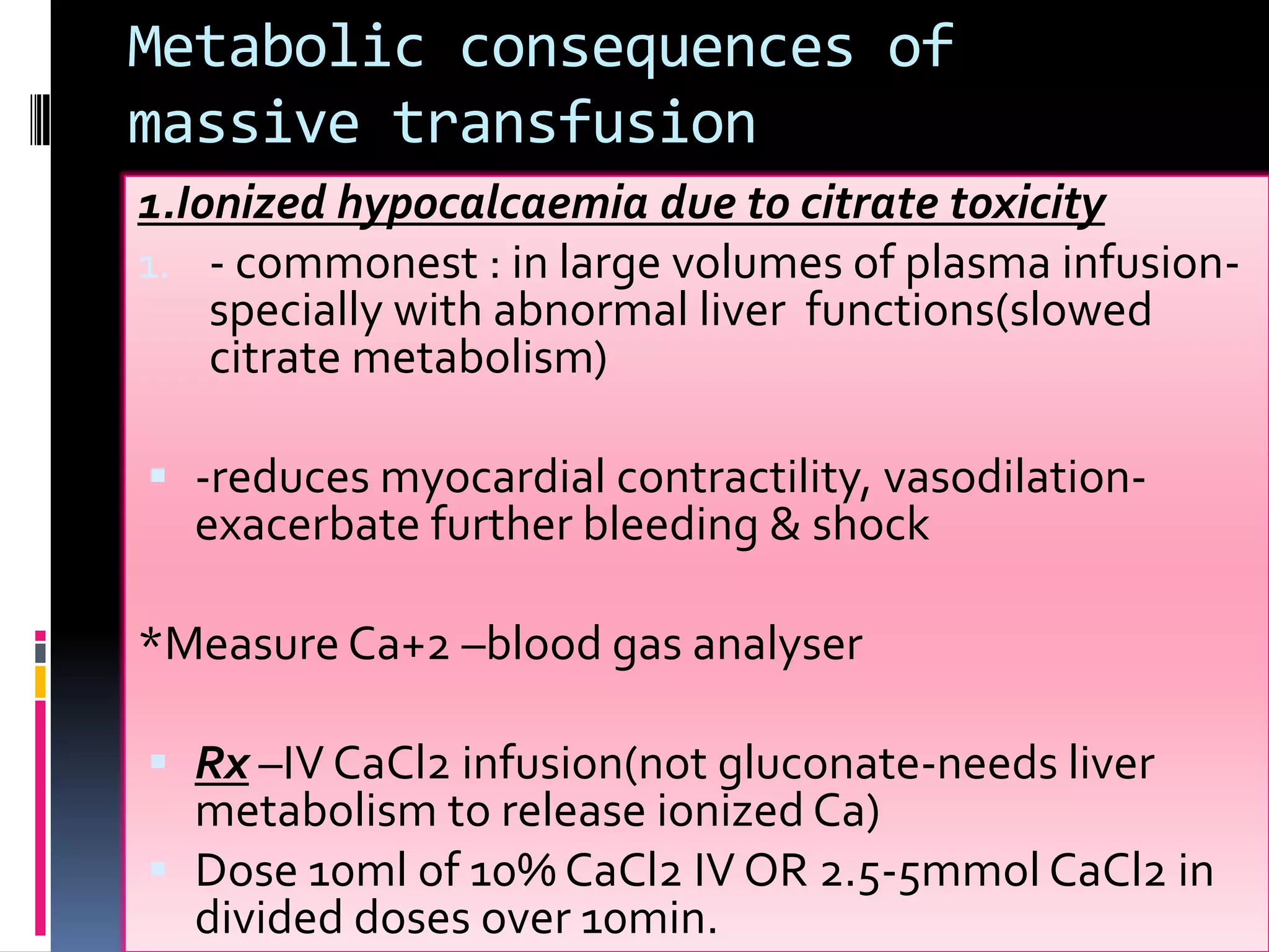 Management of massive blood loss | PPTX