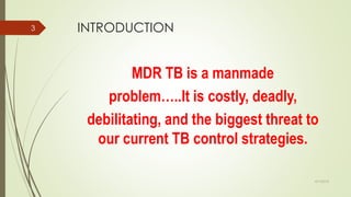Management of mdr tb and role of pharmacist | PPT