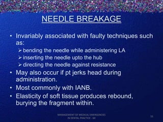 Management of medical emergencies in the dental practice | PPTX