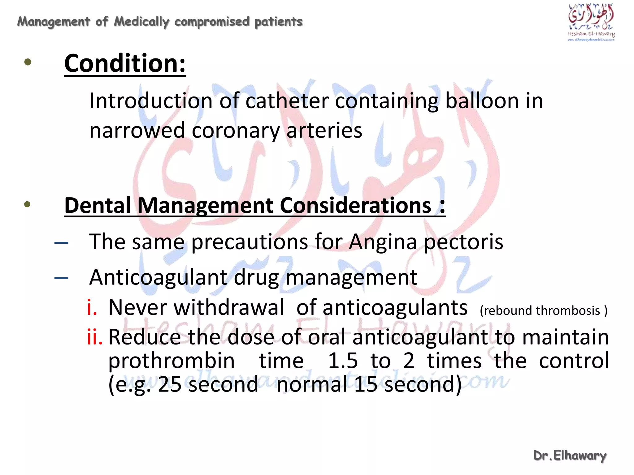 Management of medically compromised patients | PPTX