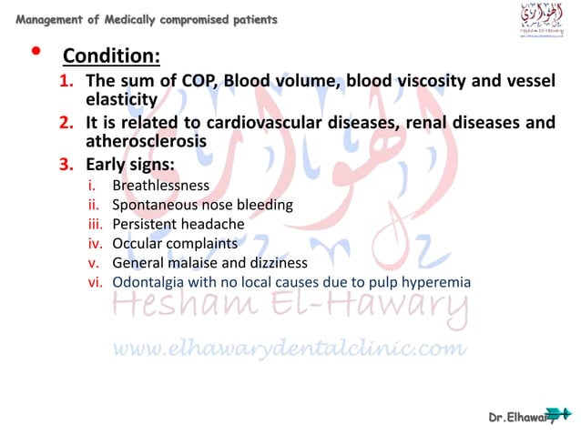 Management of medically compromised patients | PPTX