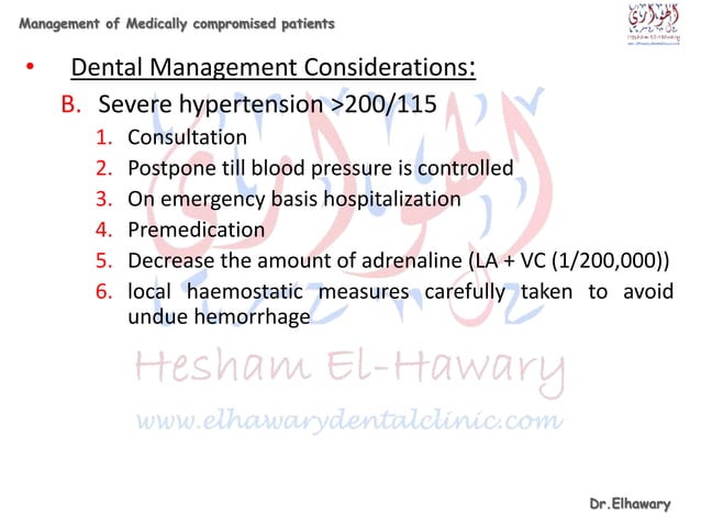 Management of medically compromised patients | PPTX