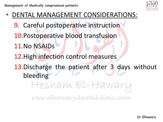 Management of medically compromised patients | PPTX
