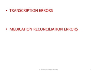 MEDICATION ERRORS | PPTX
