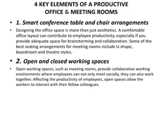 Management of meeting space and seating arrangement | PPTX