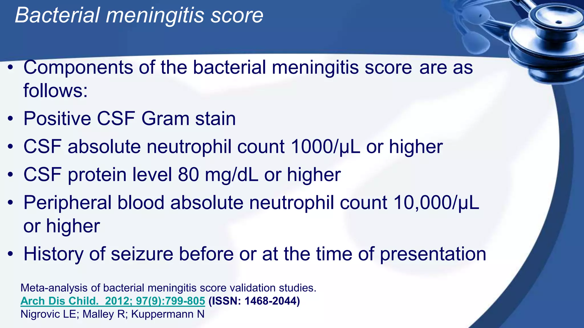 Management of meningeal signs in children | PPTX