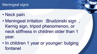 Management of meningeal signs in children | PPTX