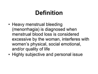 Management of Menorrhagia | PPT
