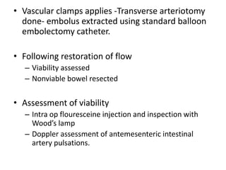 Management of mesenteric vascular occlusion | PPT