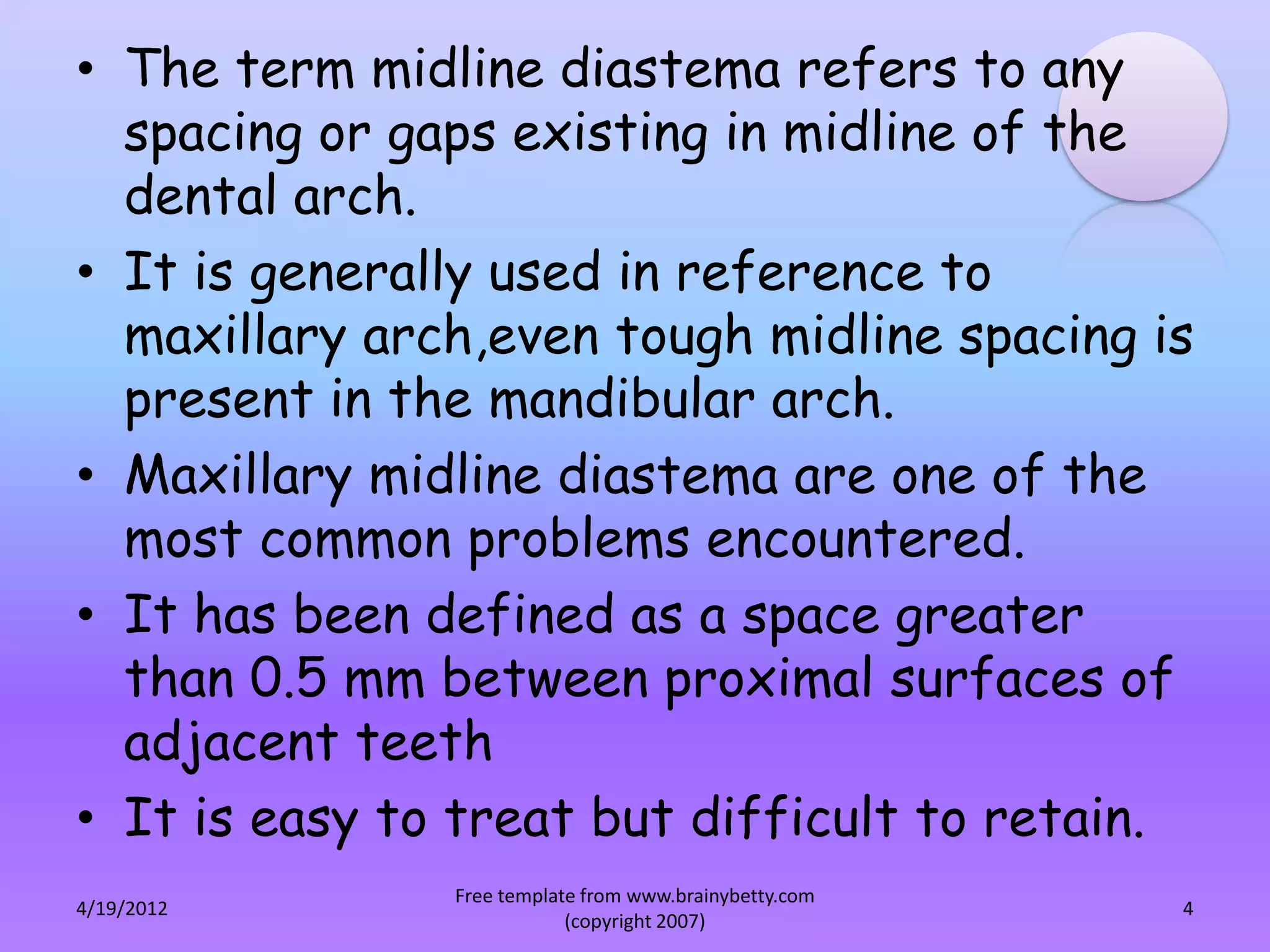 Management of midline diastema | PPTX