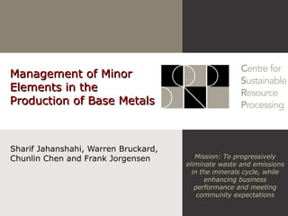 Management of Minor Elements | PPT