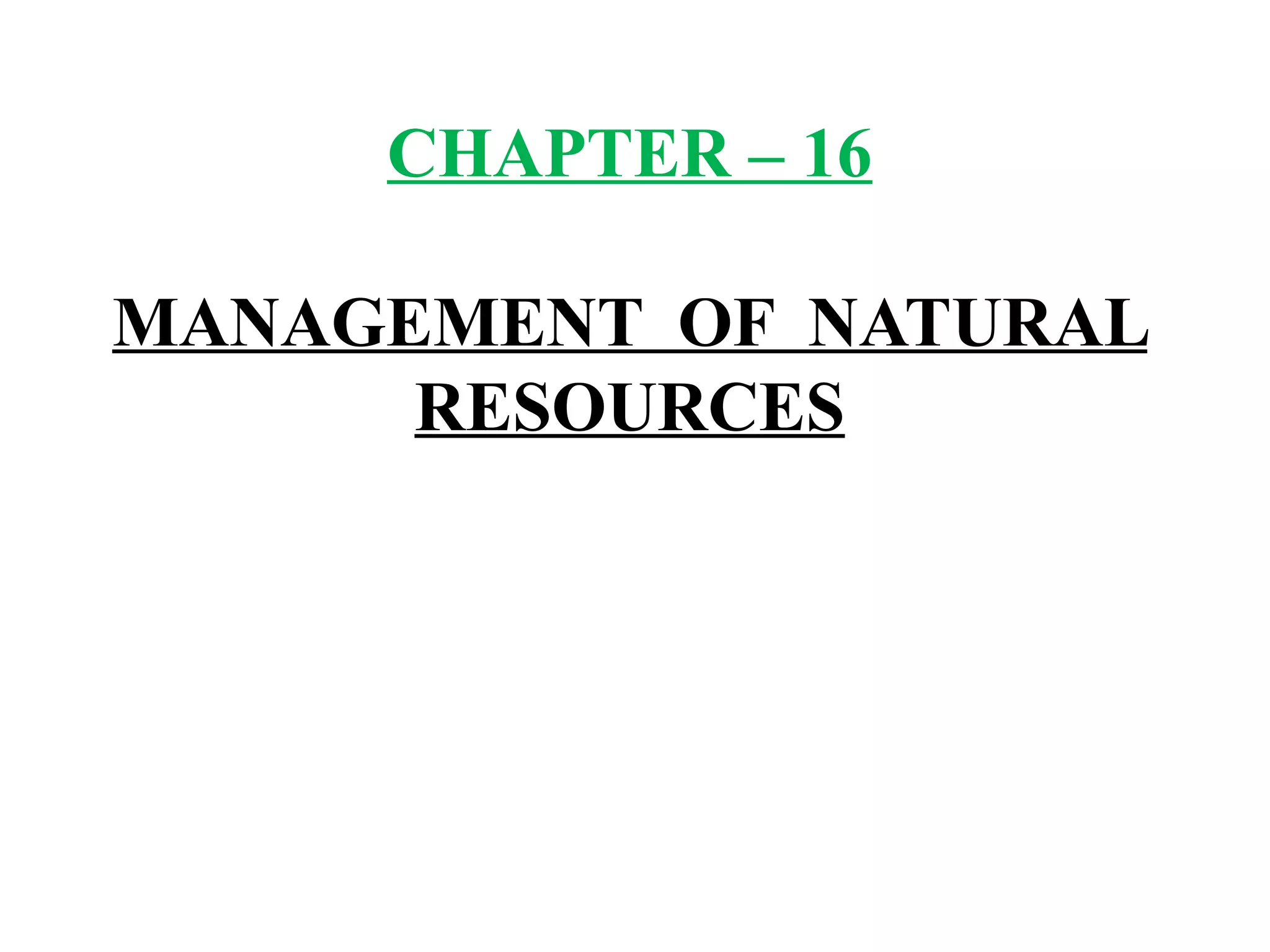 Management of natural resources | PPT