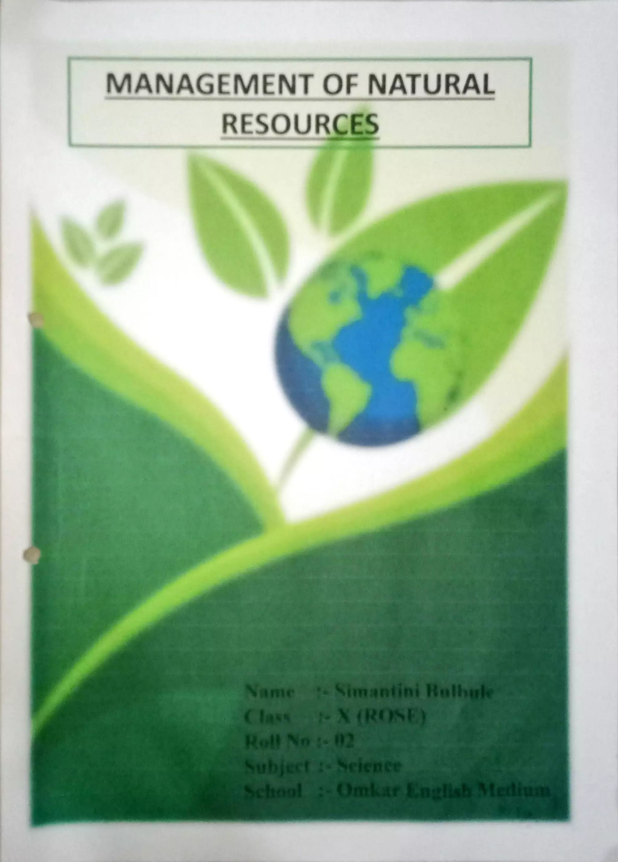 Management of natural resources | PDF