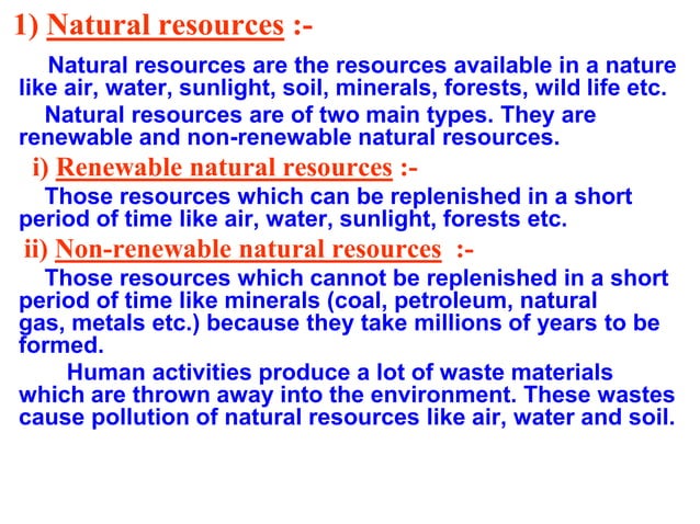 Management of natural resources ppt | PPT