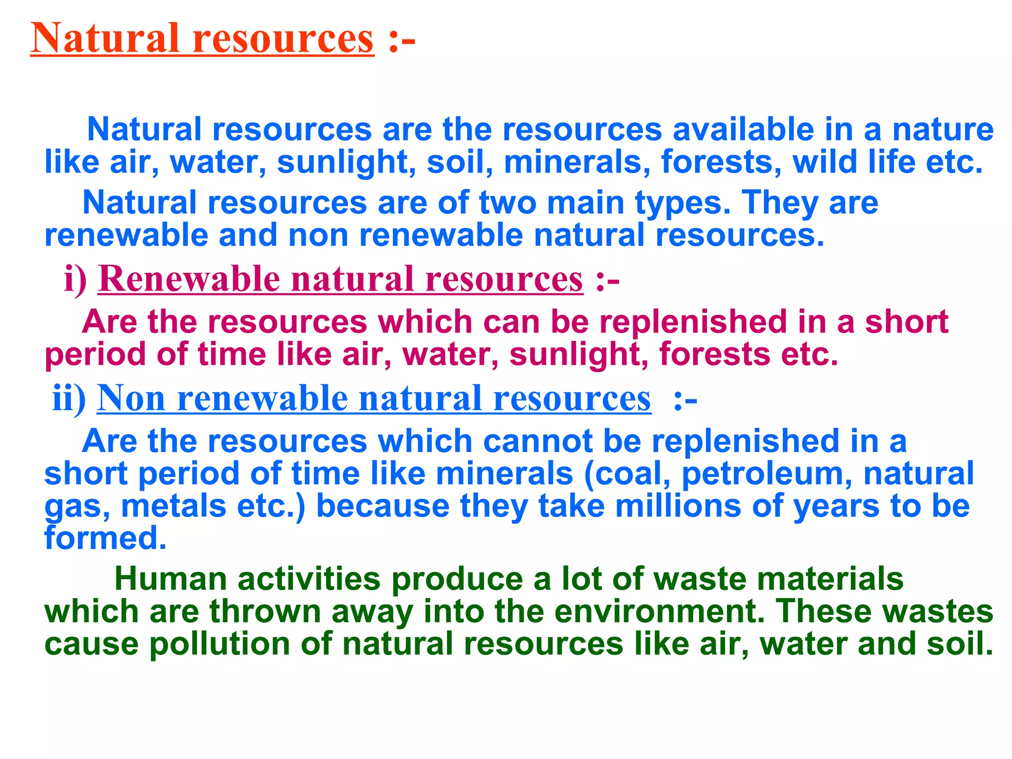 Management of natural resources ppt | PPT