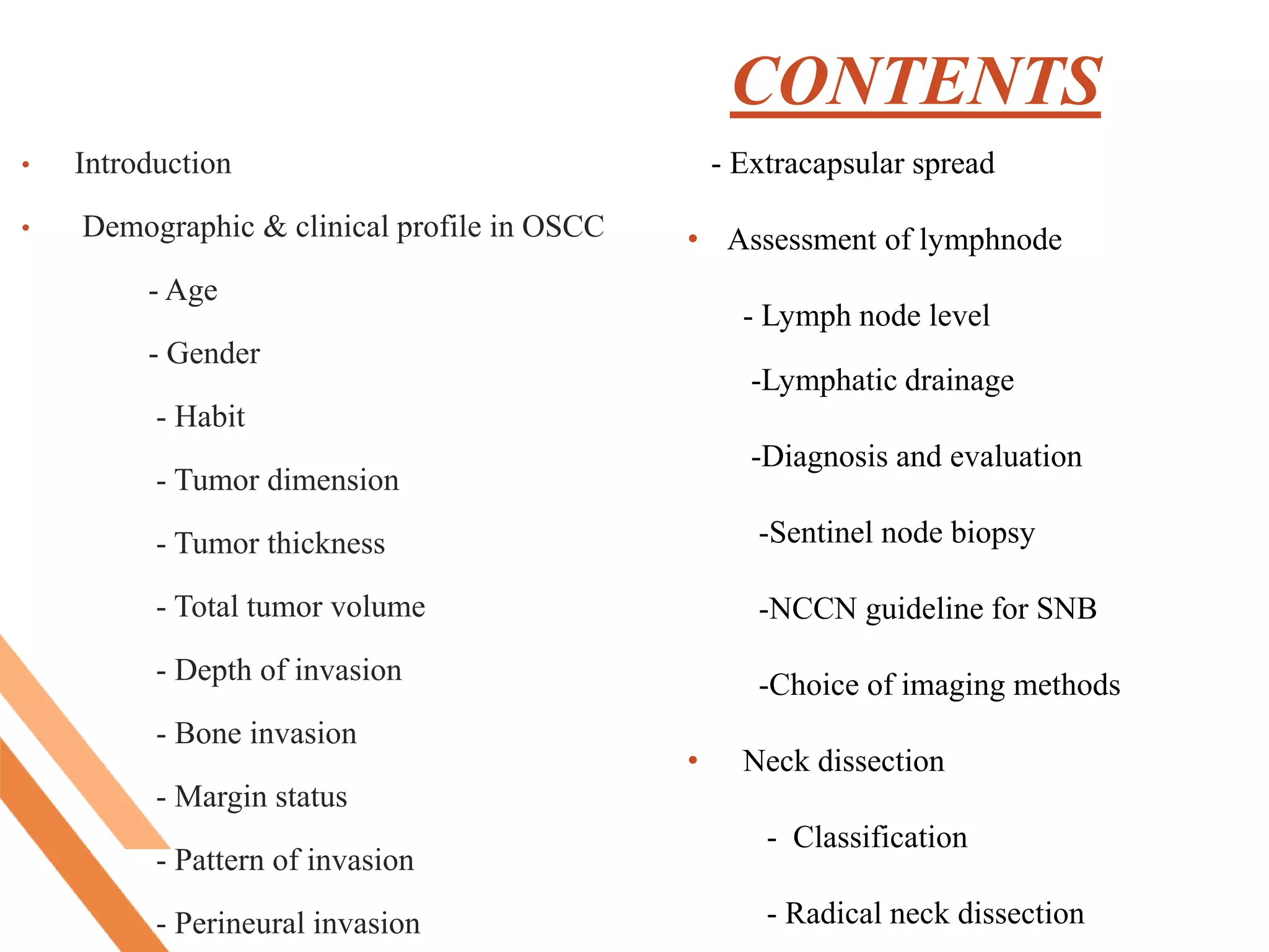 Management of neck in oral squamous cell carcinoma | PPTX