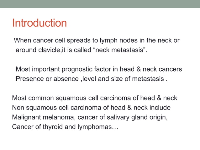 Management Of Neck Metastasis 1 Pptx