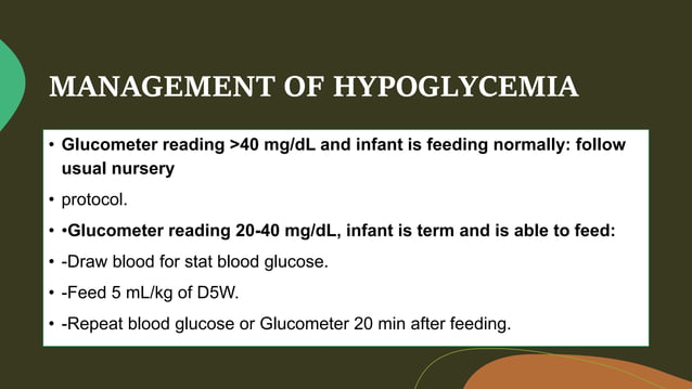 Management of neonatal hypoglycemia ppt | PPTX | Pregnancy ...