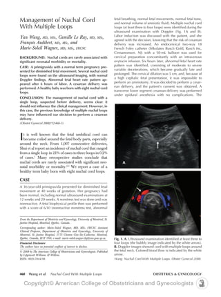 Management of nuchal cord with multiple loops. | PDF