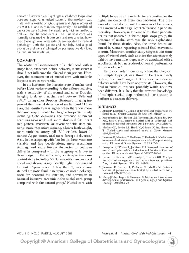 Management of nuchal cord with multiple loops. | PDF