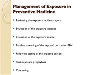 Management of occup exposures | PPT
