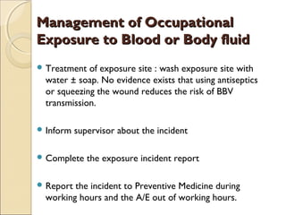 Management of occup exposures | PPT