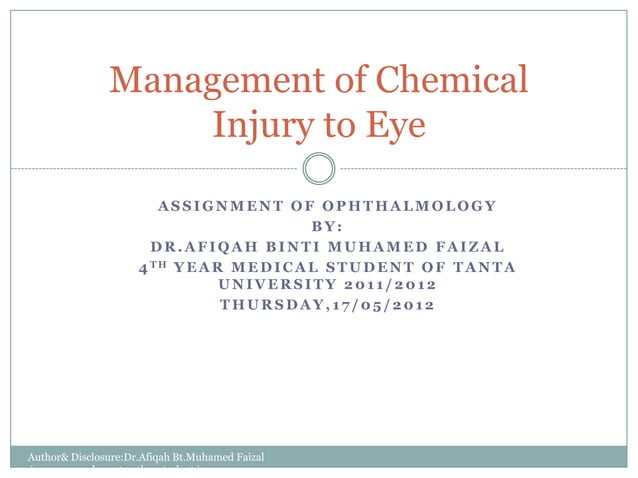 Management of ocular chemical injuries | PPTX