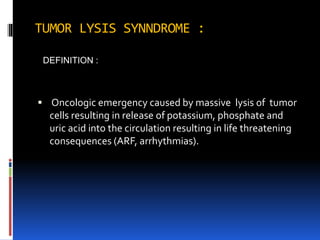 Management of oncology emergencies, Mohh'd sharshir | PPTX
