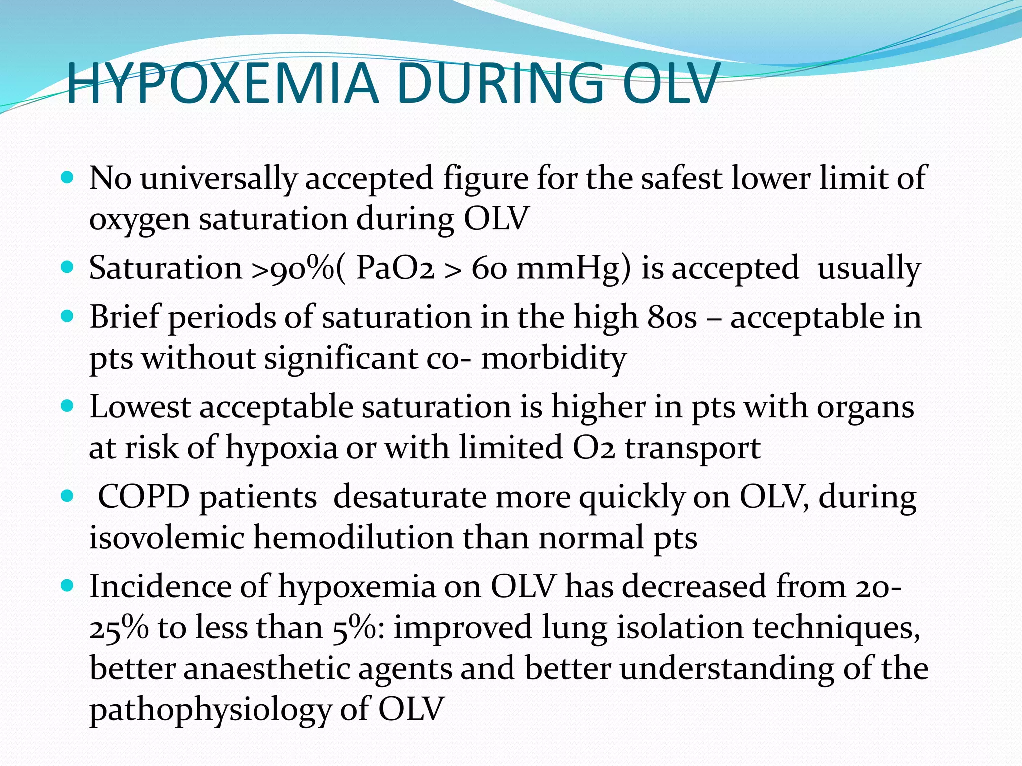 MANAGEMENT OF ONE LUNG VENTILATION.pptx | Lung and Respiratory Health ...
