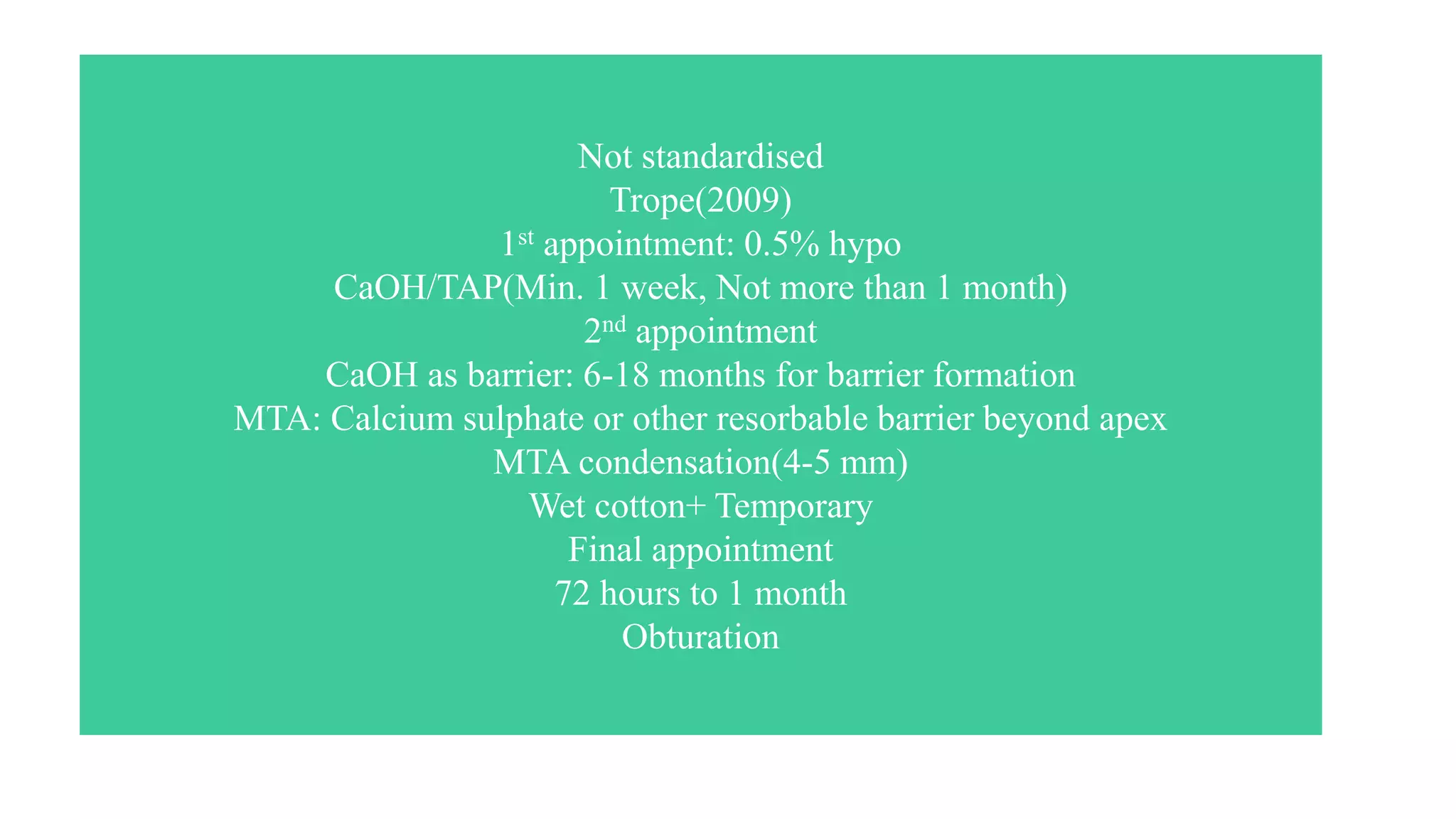 Management of open apex | PPT