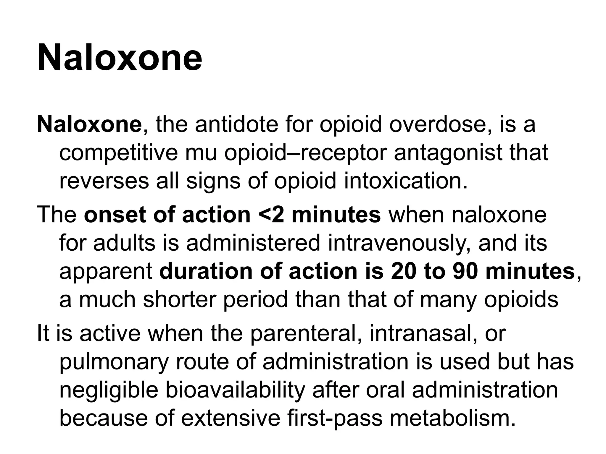 Management of Opioid Analgesic Overdose | PPTX
