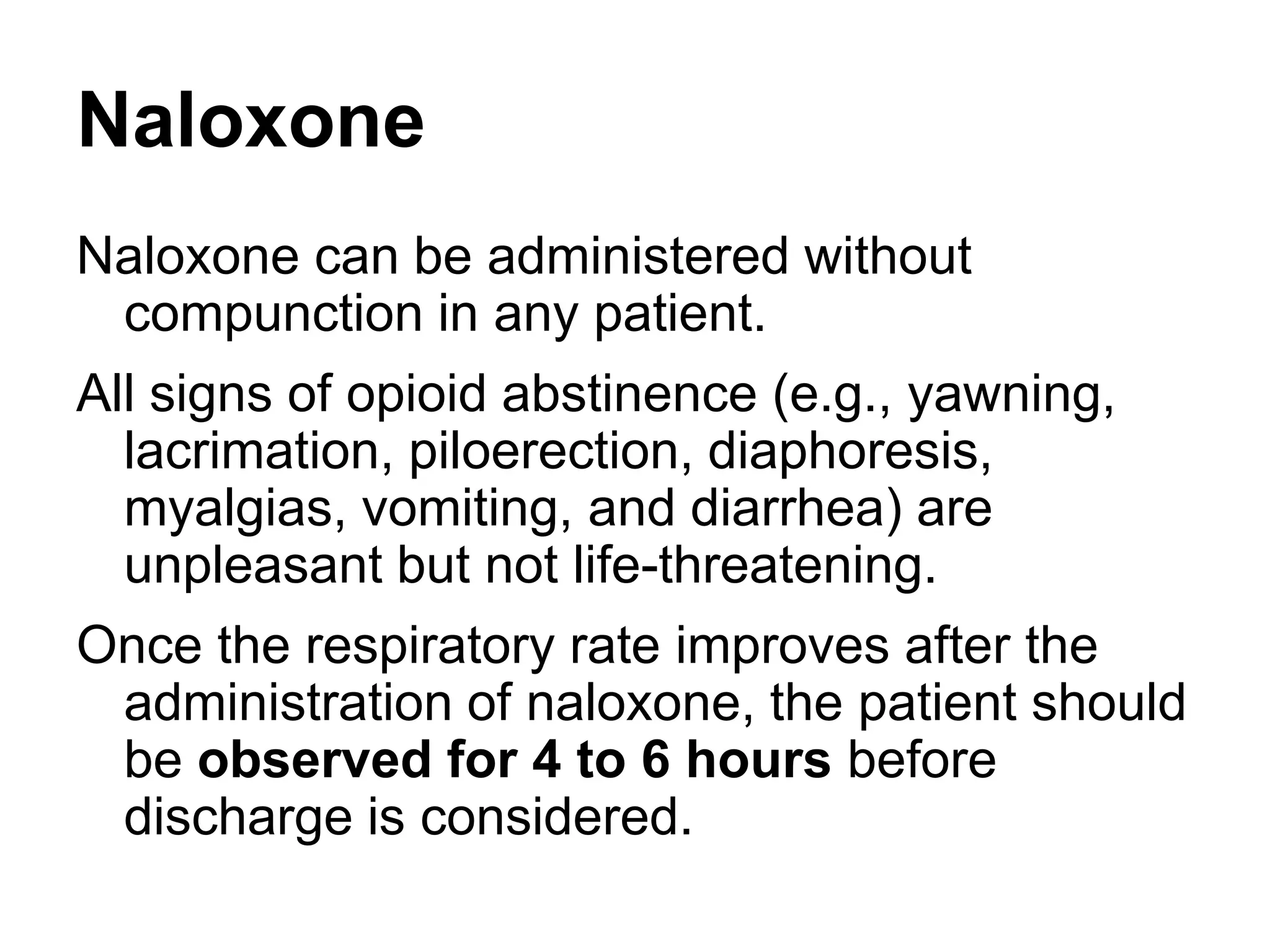 Management of Opioid Analgesic Overdose | PPTX