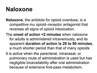 Management of Opioid Analgesic Overdose | PPTX