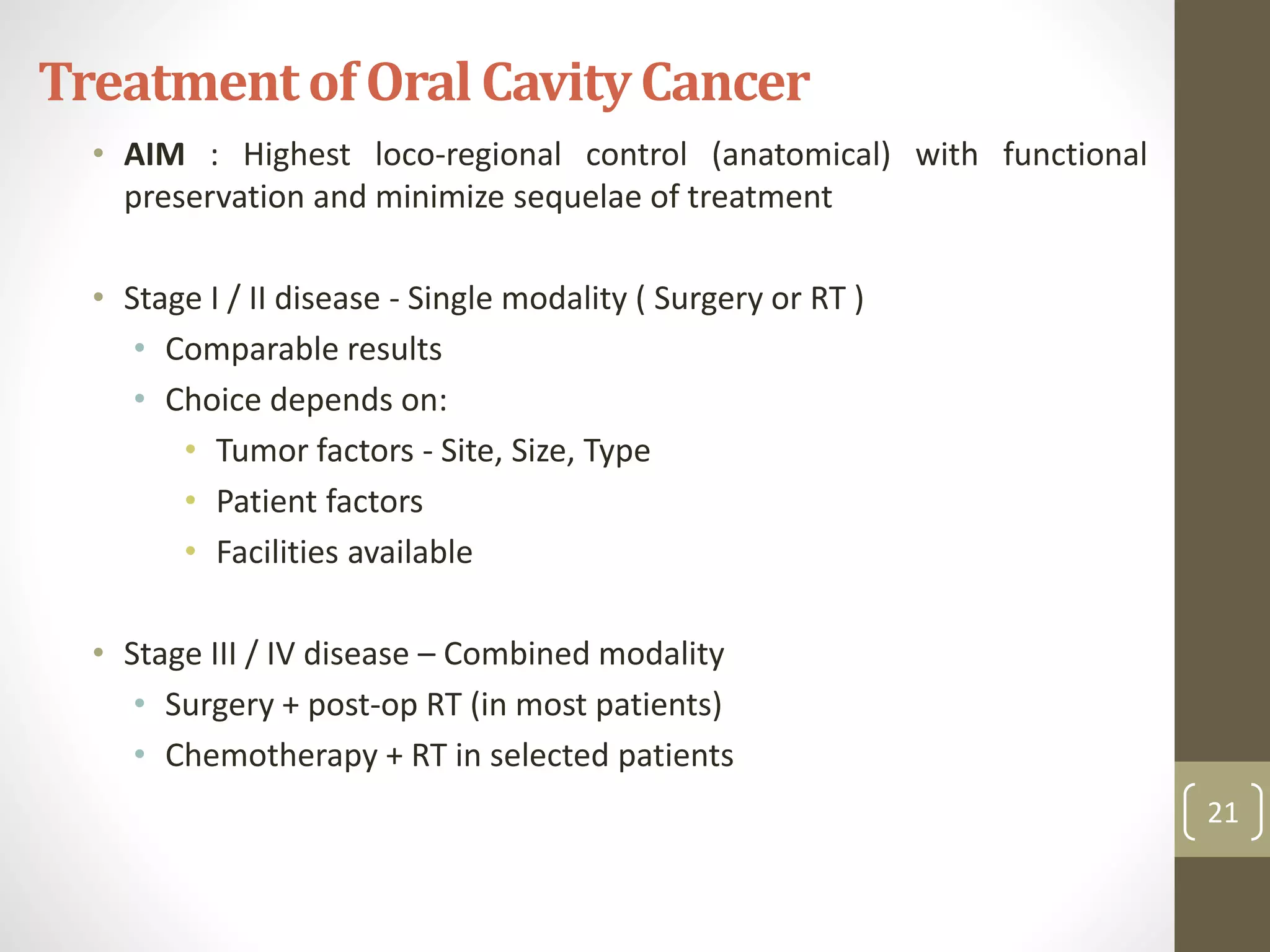 Management of oral cavity cancer 23072018 | PPTX