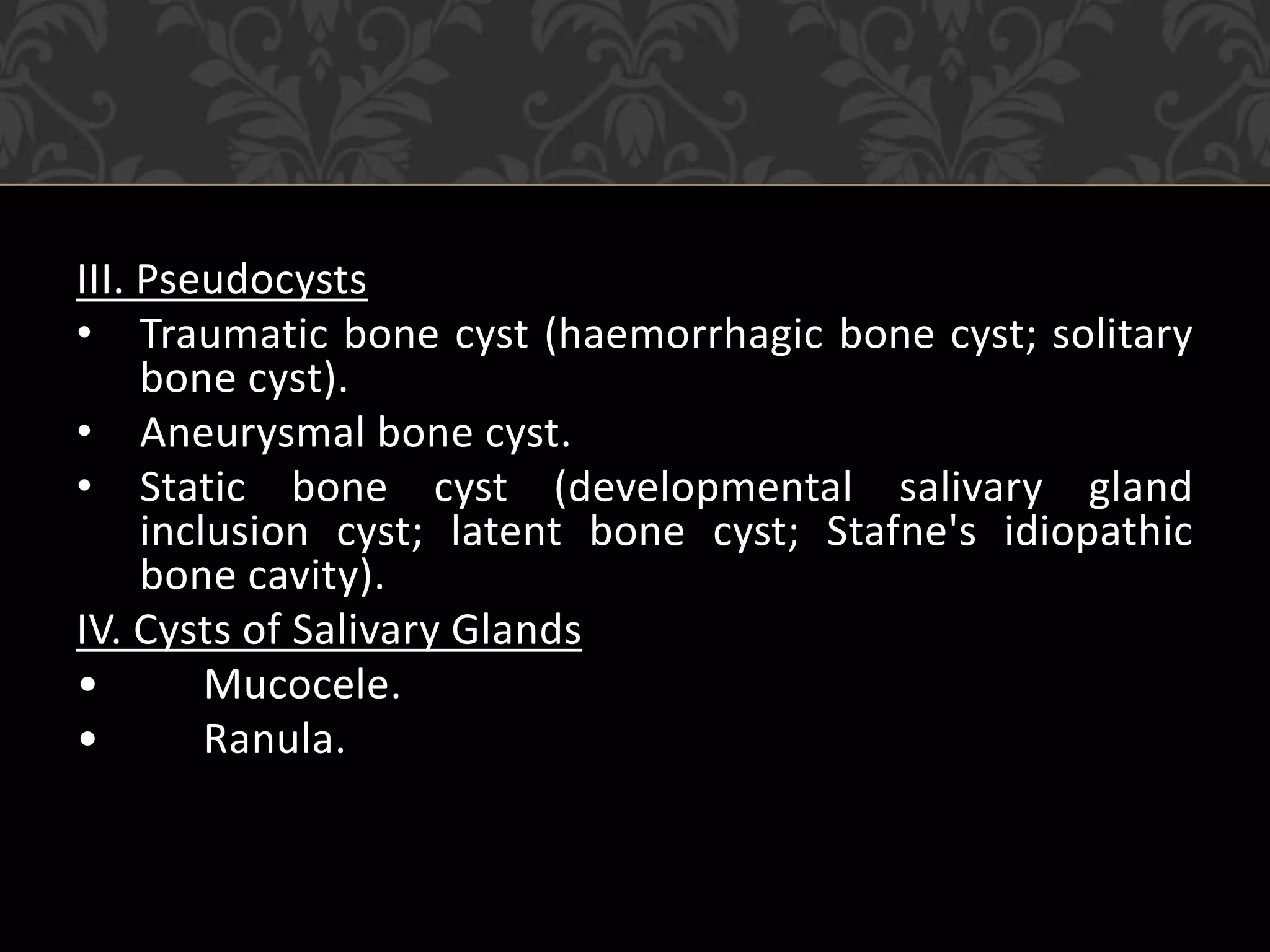 Management of oral cyst | PPTX