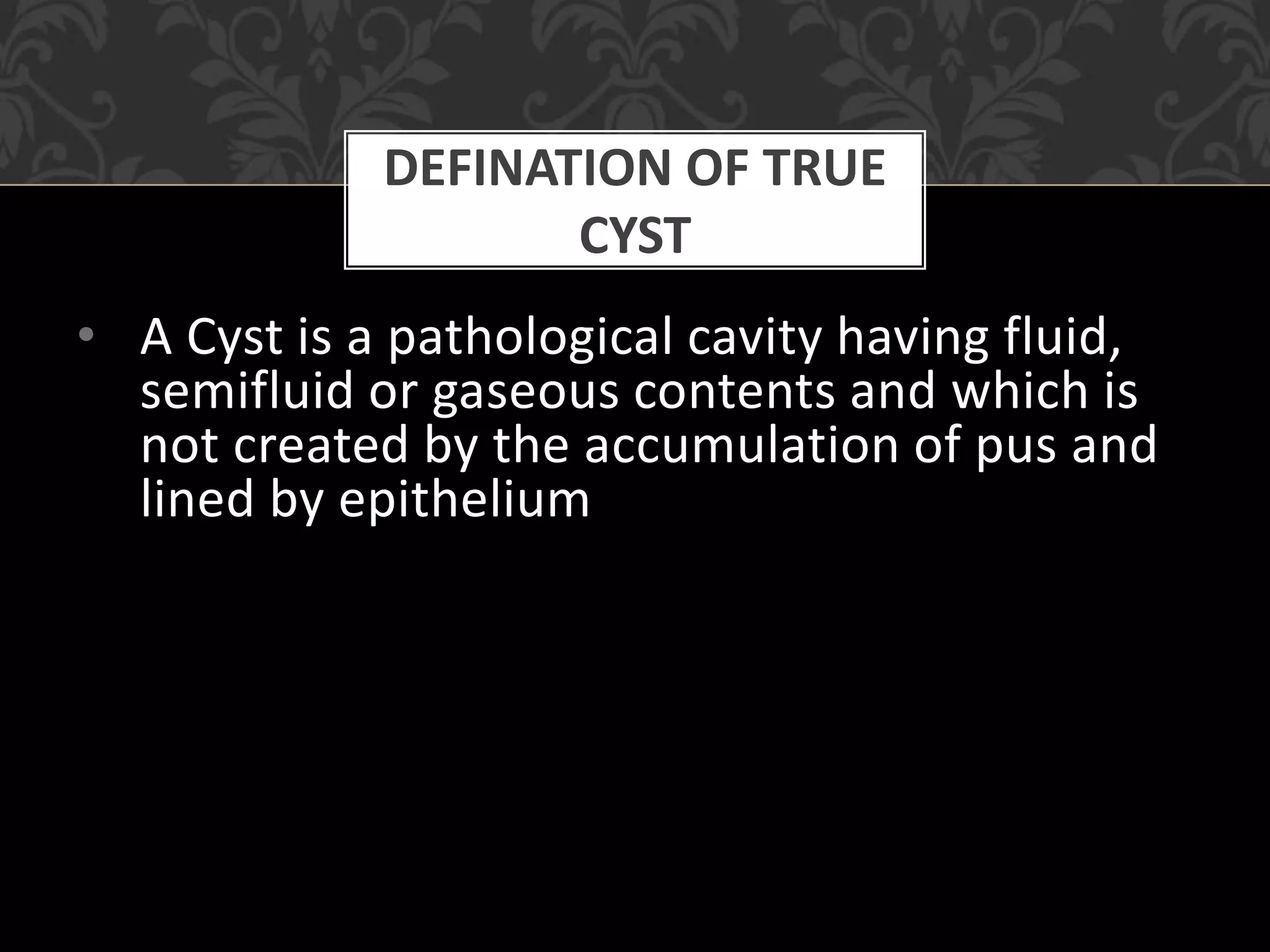 Management of oral cyst | PPTX