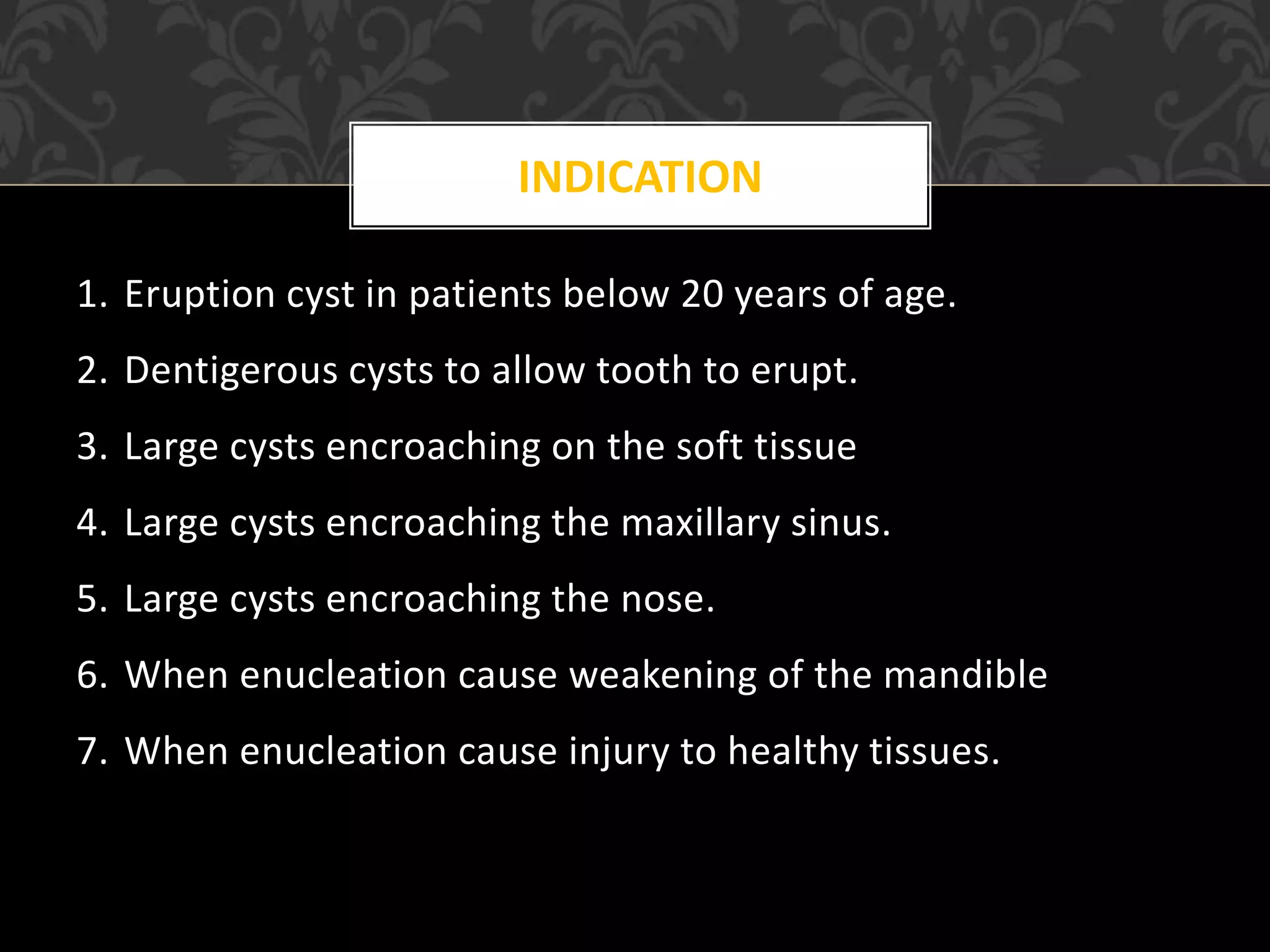 Management of oral cyst | PPTX