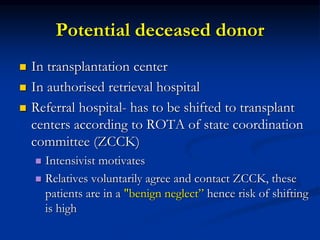 Management of organ donor following brain death 2016 | PPTX