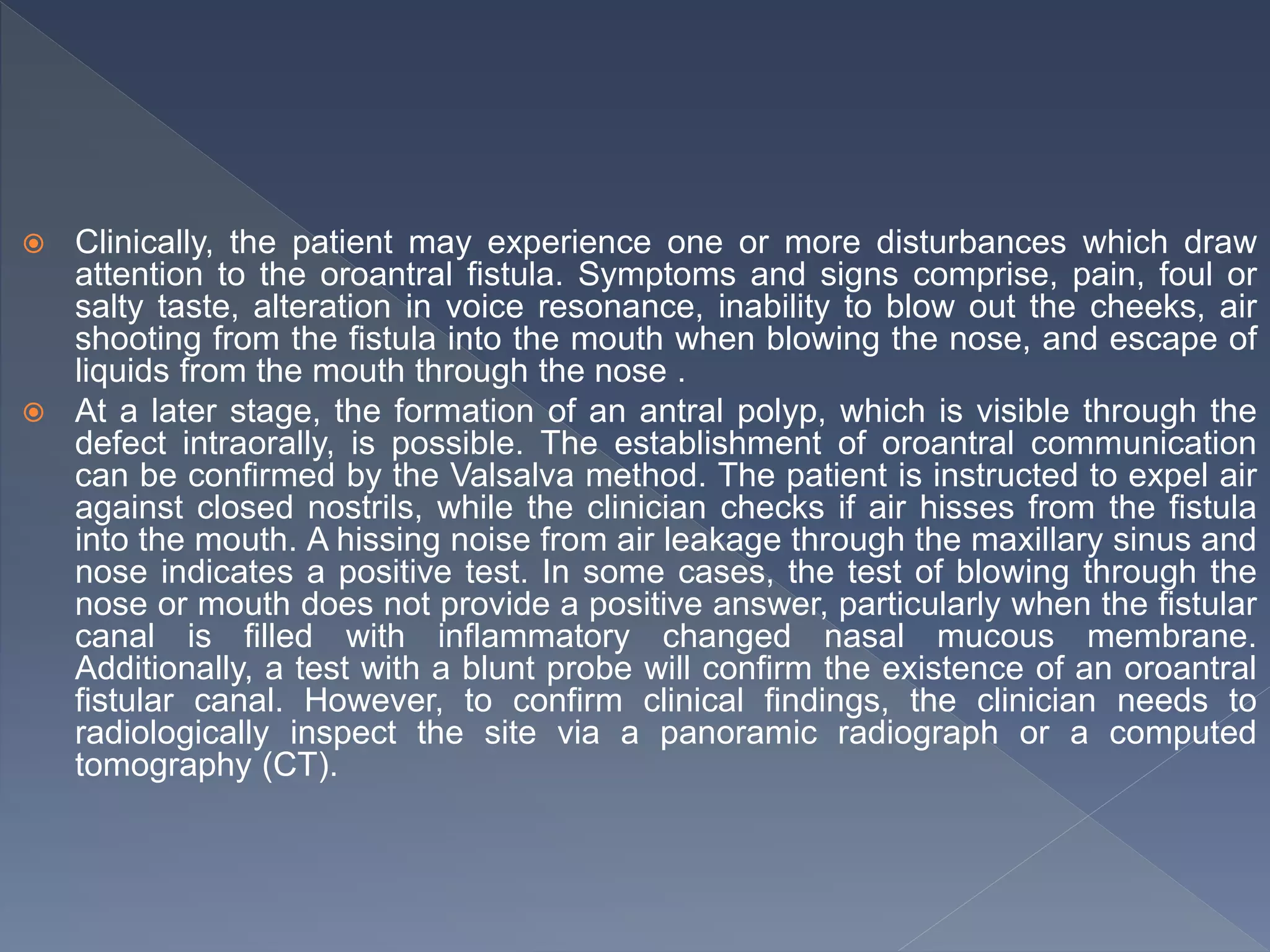 Management of oro antral fistula | PPTX