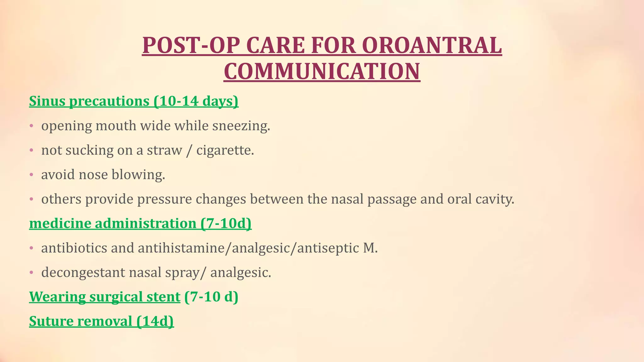 Management of oroantral fistula | PPTX