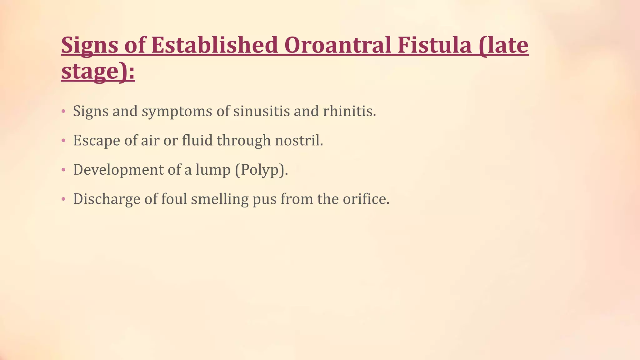 Management of oroantral fistula | PPTX