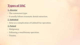 Management of oroantral fistula | PPTX
